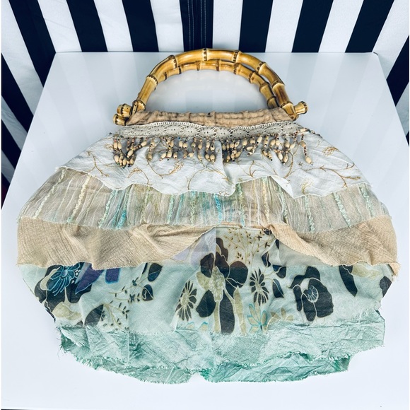 Atenti | Bags | Atenti Usa Made Bamboo Handle Tassel Multifabric ...